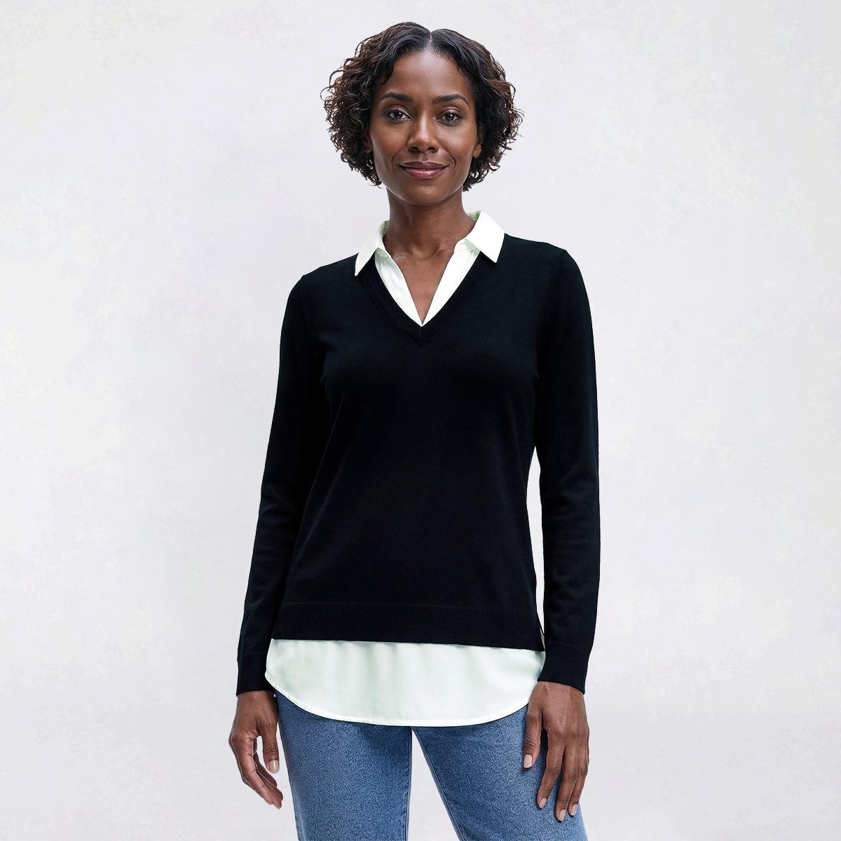 Click here for Womens Adrianna Papell 3/4 Sleeve Two In One Blous... prices